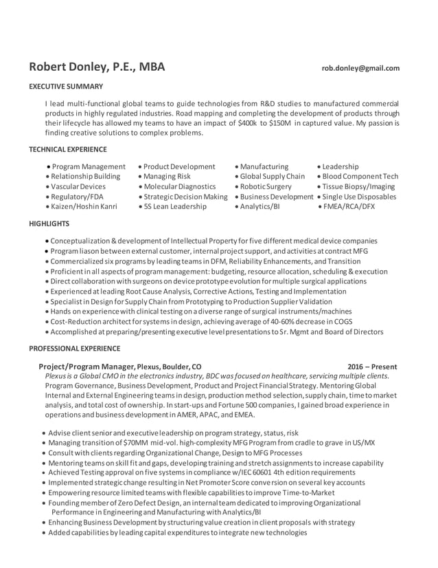 Rob Donley Resume 2020 | DOCX | Computer Software and Applications ...