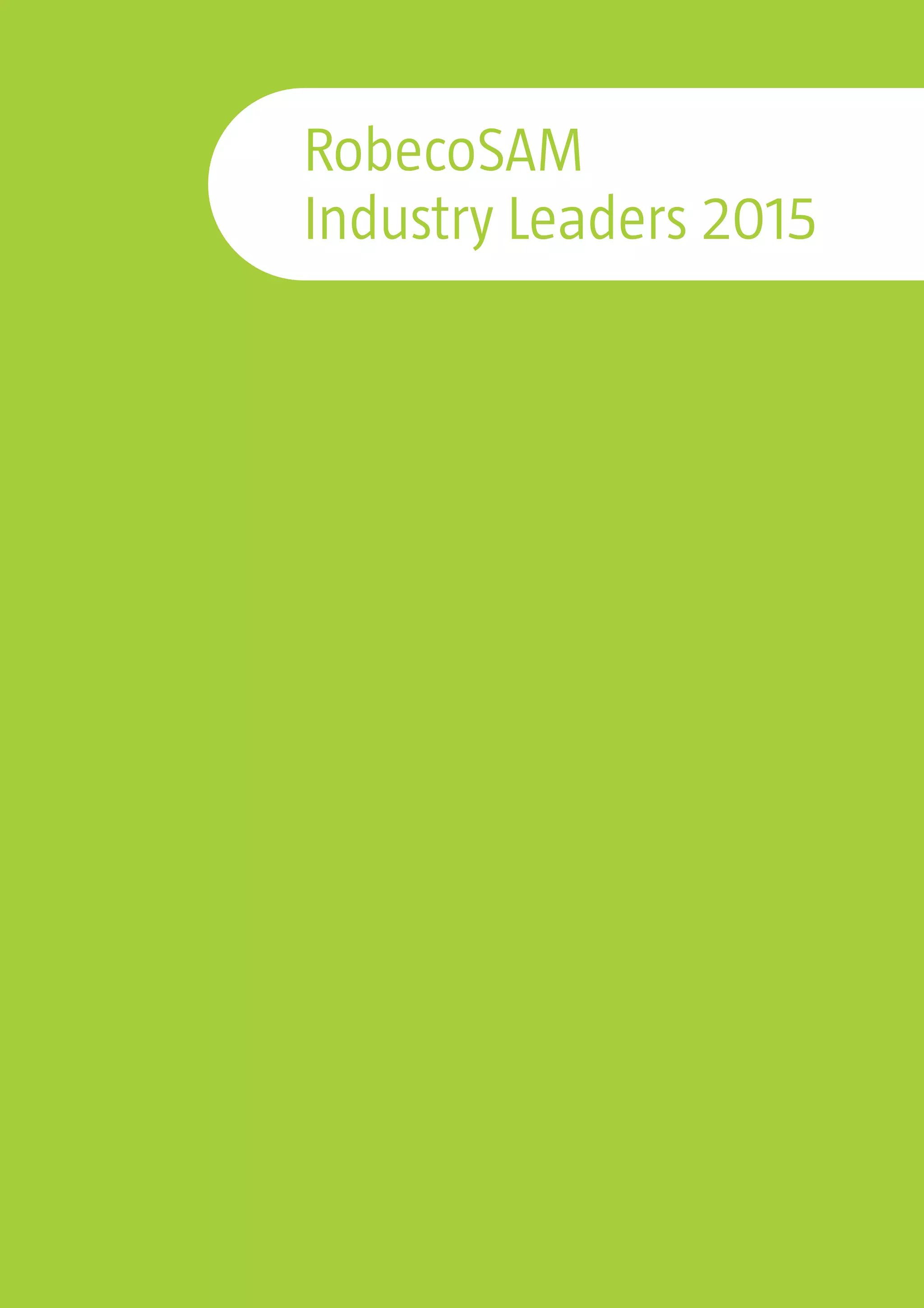 RobecoSAM Sustainability Yearbook 2015 | PDF