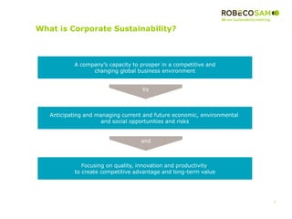 Corporate Sustainabiltiy Assessment and DJSI debrief at TSX | PDF