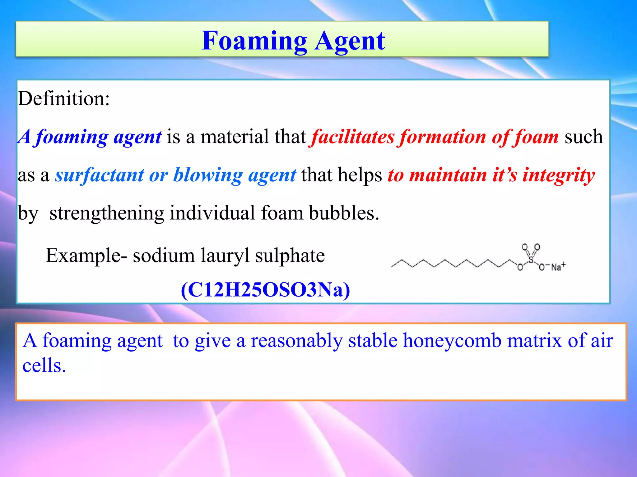 foaming and defoaming agent | PPTX