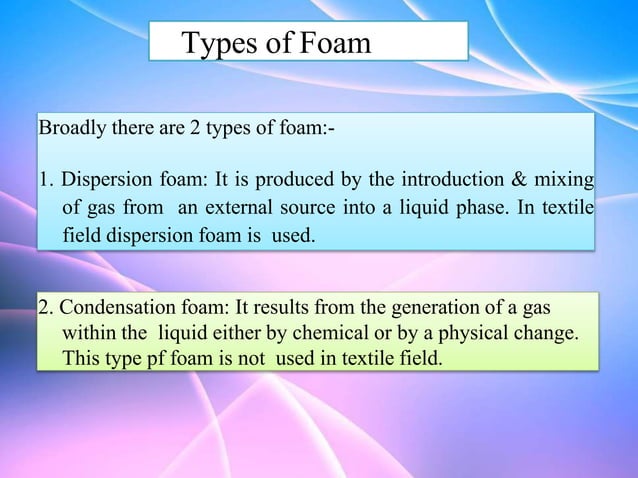 foaming and defoaming agent | PPTX | Chemistry | Science