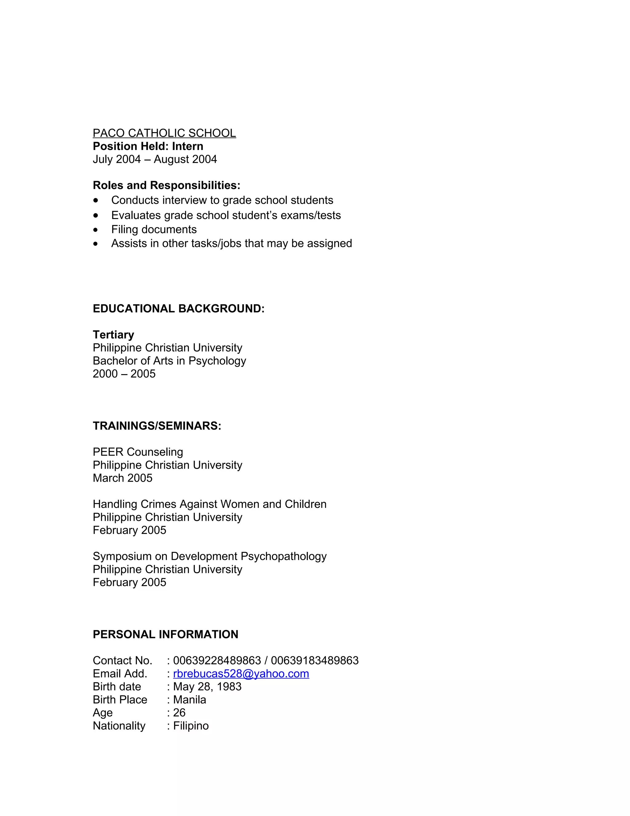 Robenet Rebucas Updated | PDF