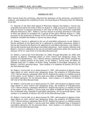 Robert Garrity Ohio Board of Pharmacy Attorney Lawyer | PDF