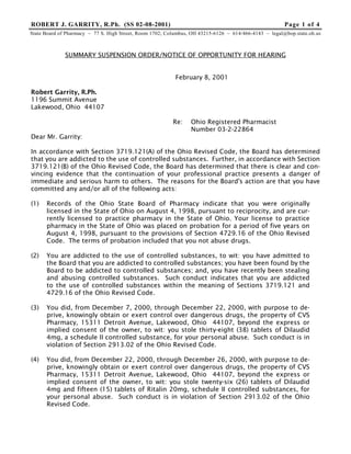 Robert Garrity Ohio Board of Pharmacy Attorney Lawyer | PDF