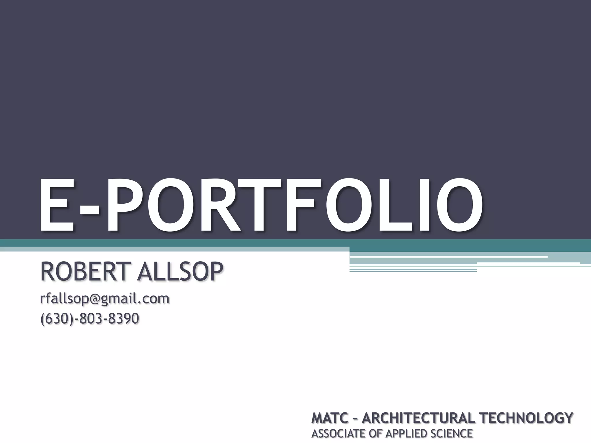 Robert Allsop Portfolio Begin Here | PPTX