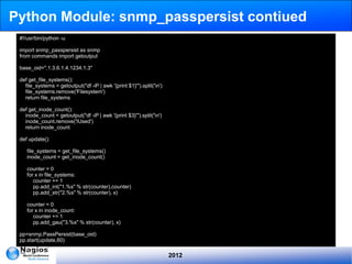 Nagios Conference 2012 - Robert Bolton - Custom SNMP OID Creation | PPT