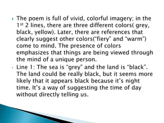 Stylistic analysis of Robert browning's poem "Meeting at night" | PPTX