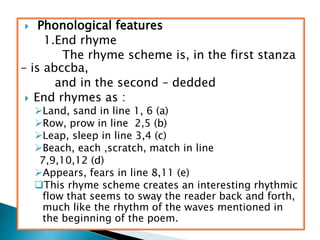 Stylistic analysis of Robert browning's poem "Meeting at night" | PPTX