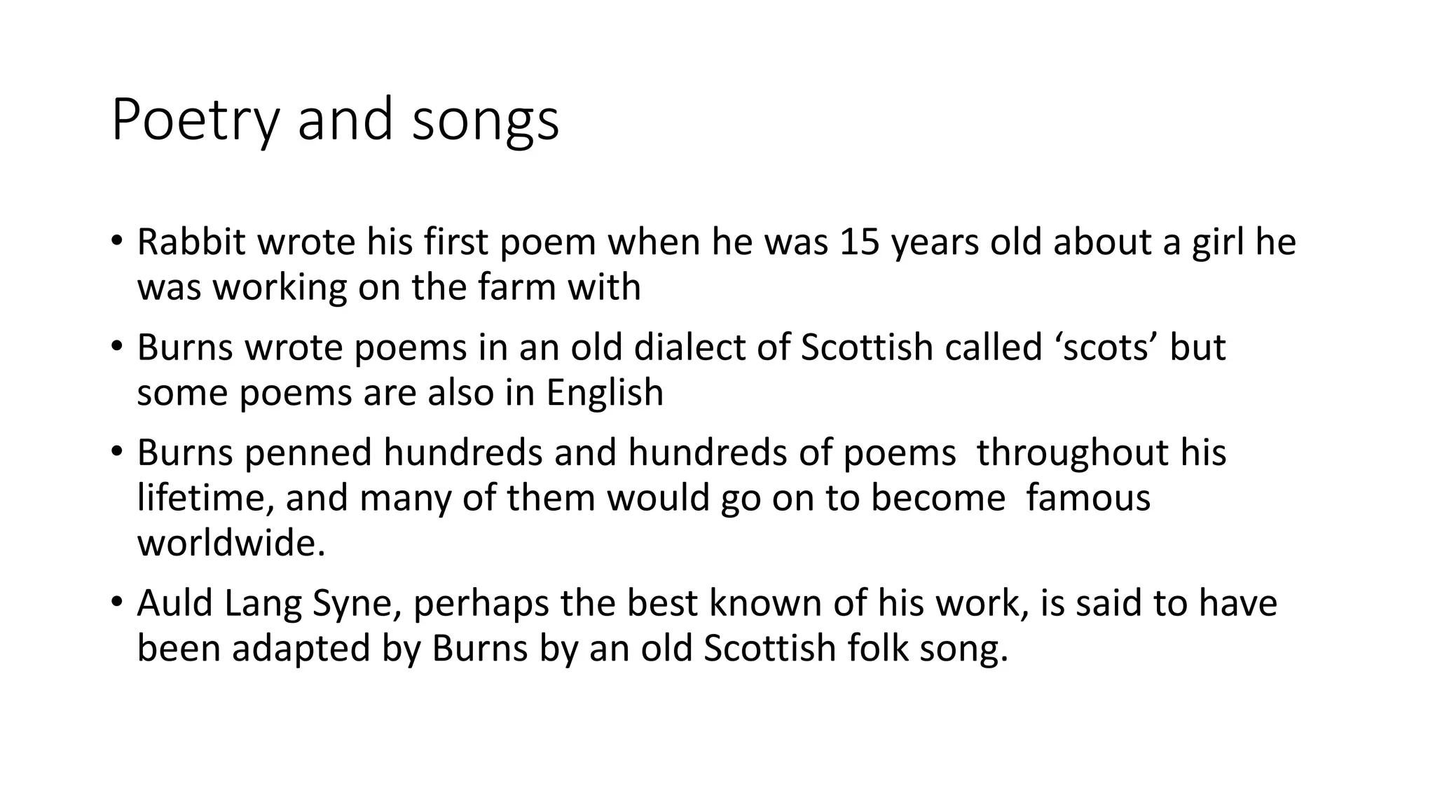 Robert Burns Biography | PPTX