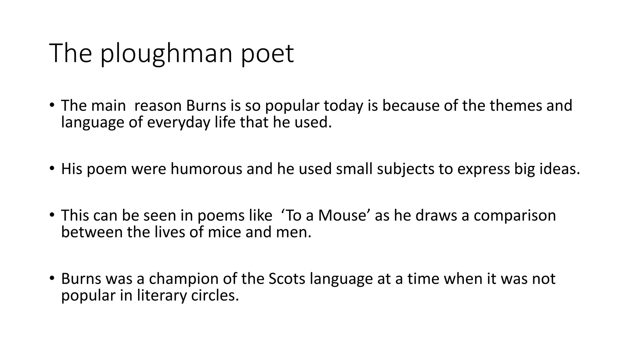 Robert Burns Biography | PPTX