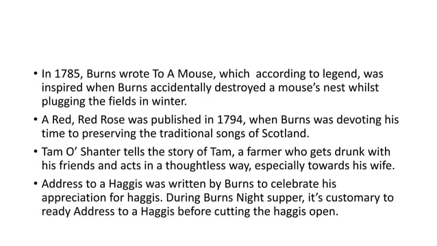 Robert Burns Biography | PPTX