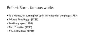 Robert Burns Biography | PPTX