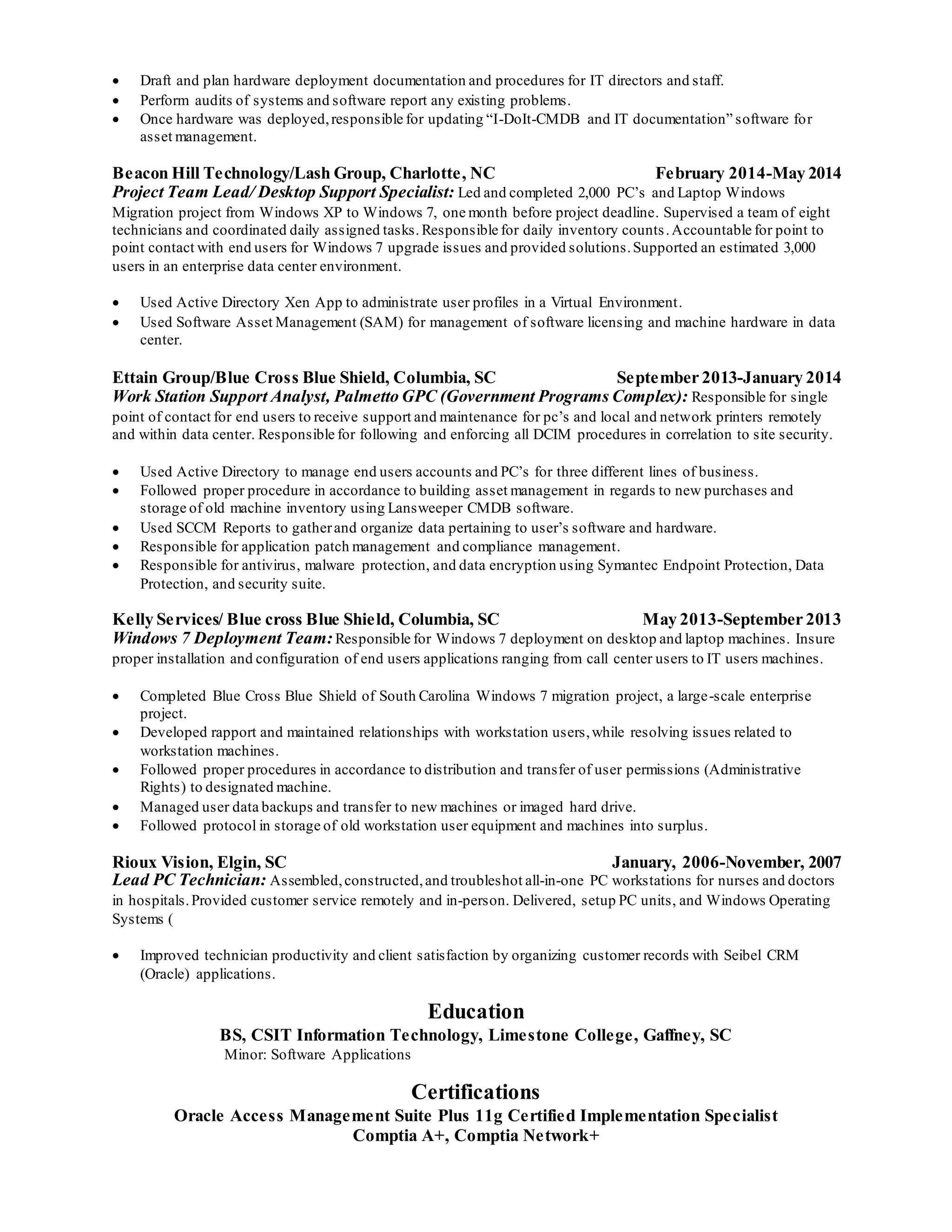 Robert donald resume iam 1 | PDF