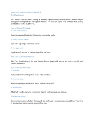Robert Downey JR Haircut: A Comprehensive Guide to His Iconic ...