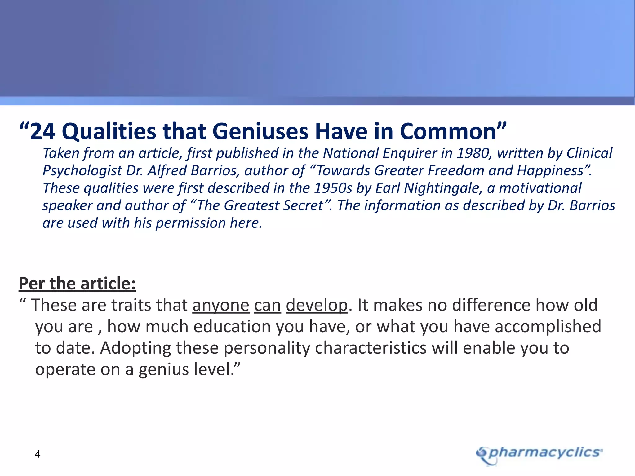 The 24 Qualities That Geniuses Have in Common | PDF