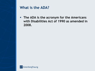 "Title II & Title III of the ADA" by Robert Finer- Adapted Aquatics ...