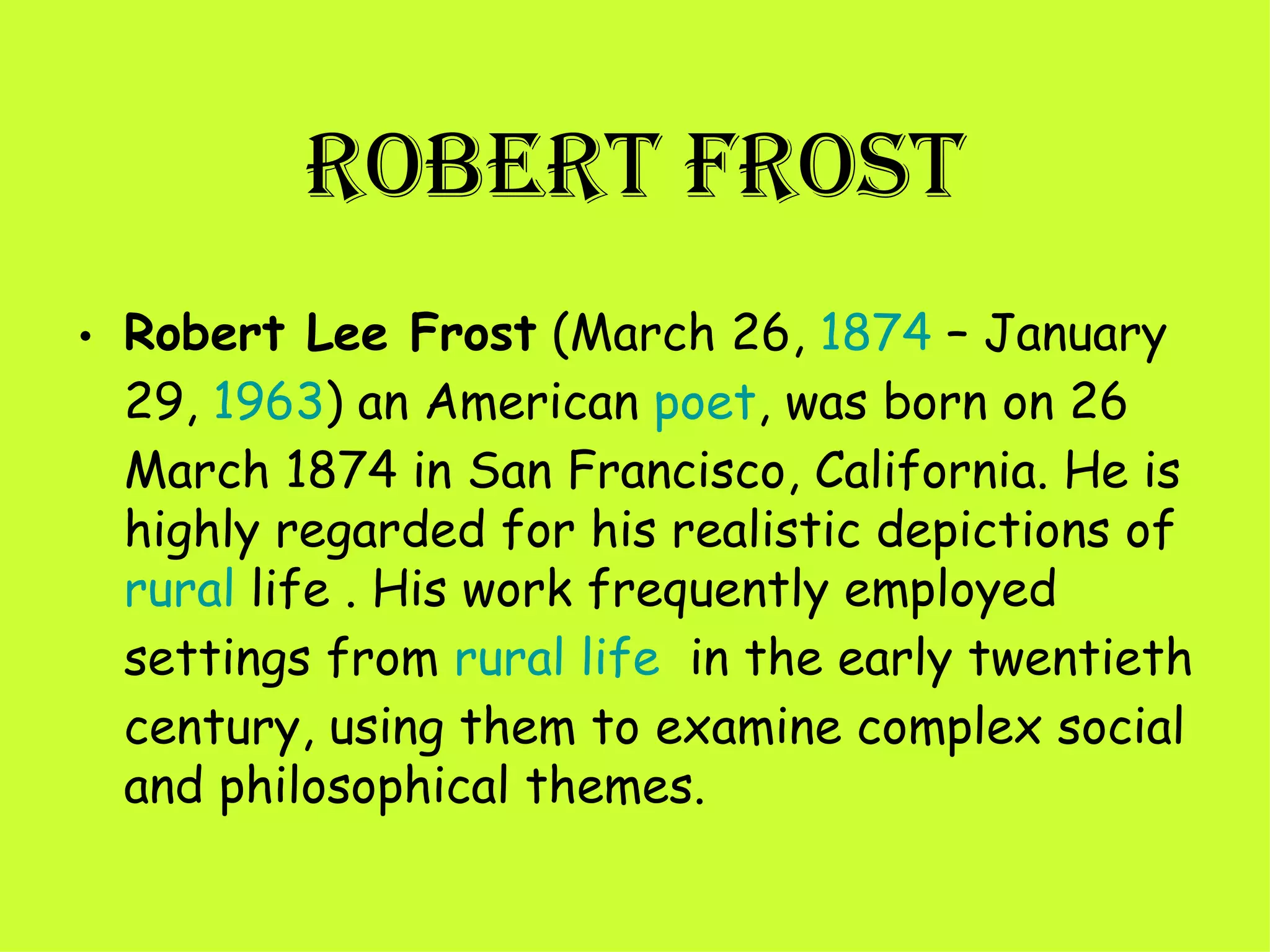 Robert frost presentation | PPT