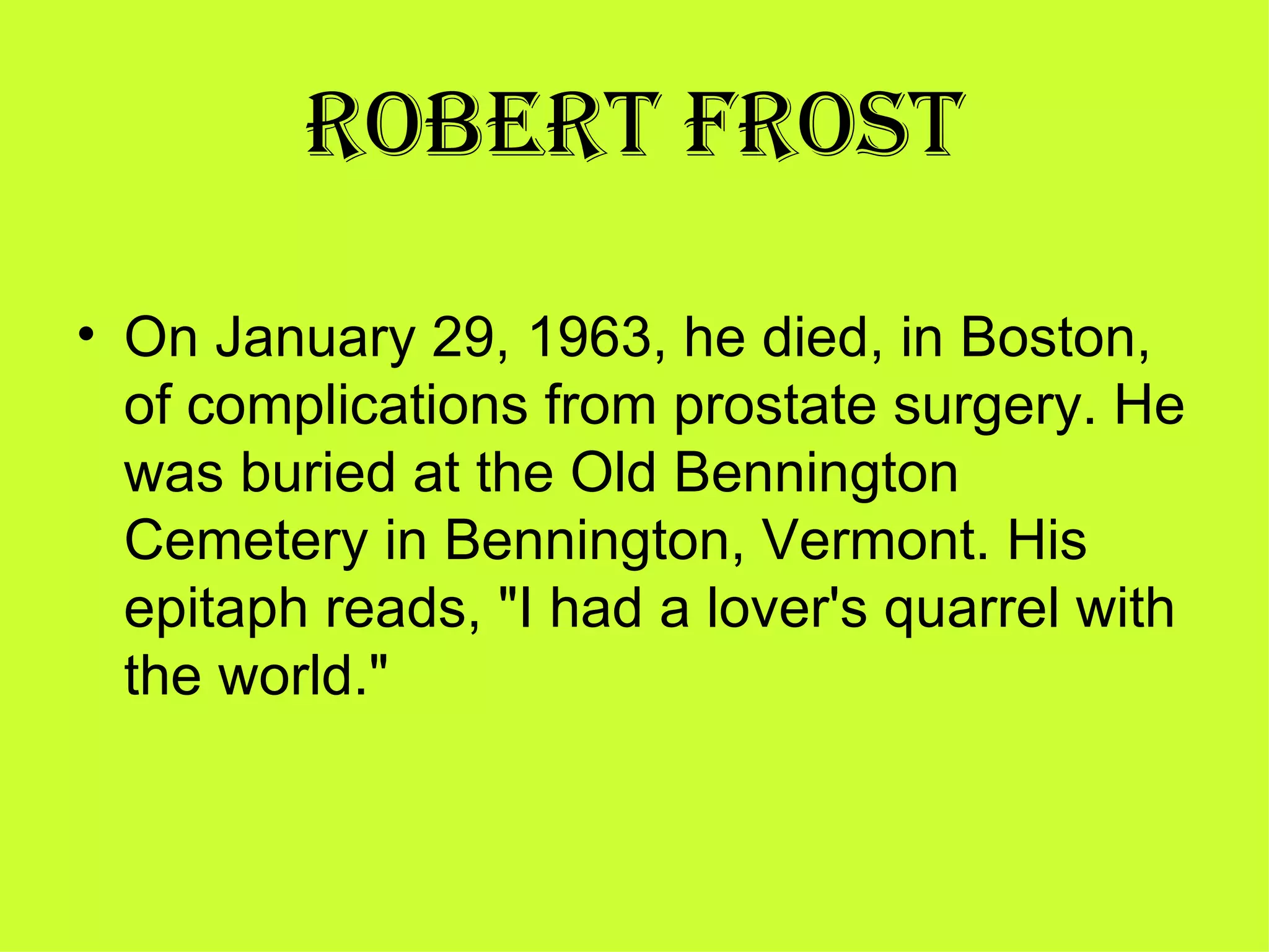 Robert frost presentation | PPT