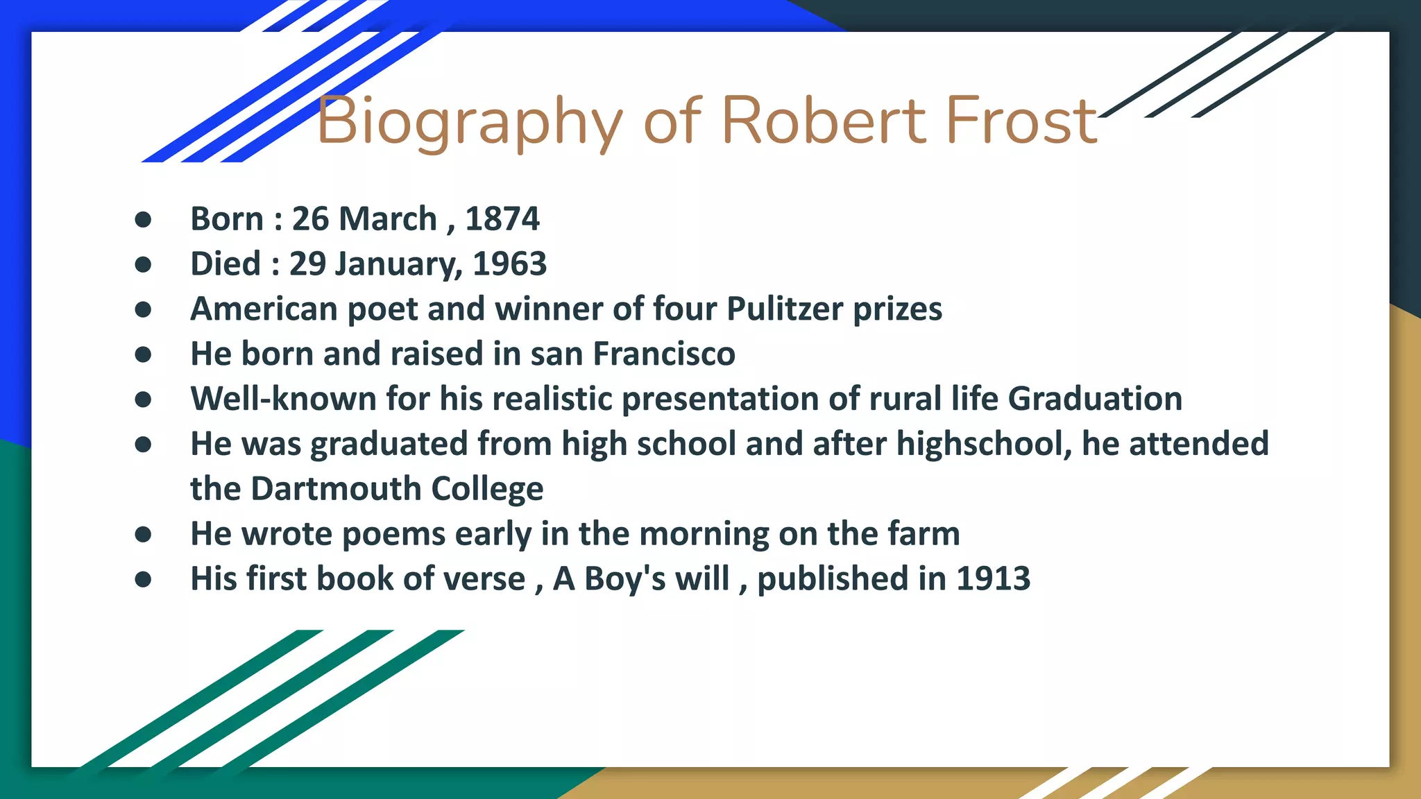 Robert Frost presentation | PDF
