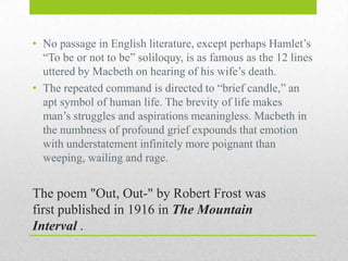 Robert frost’s out out | PPTX
