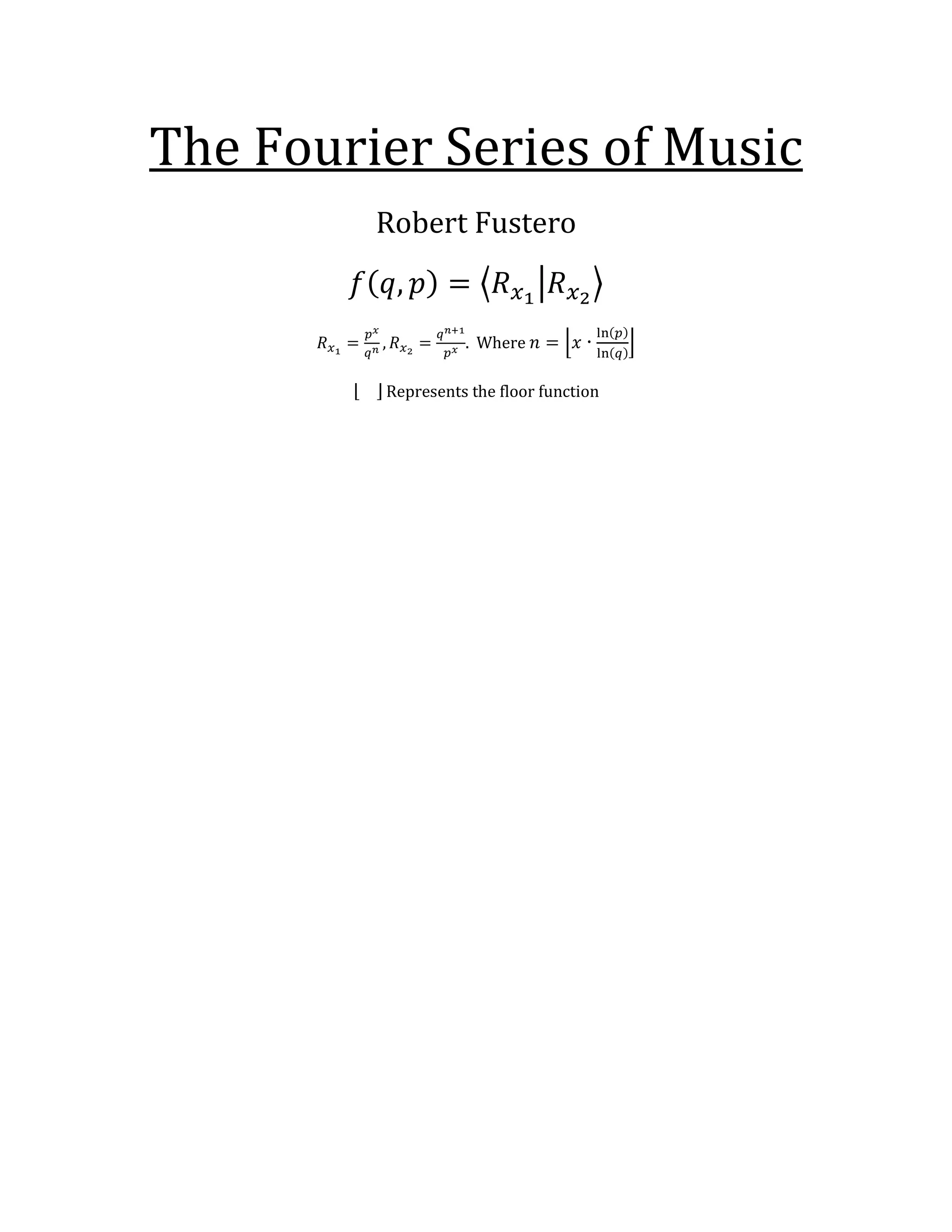 Fourier Series of Music by Robert Fustero | PDF