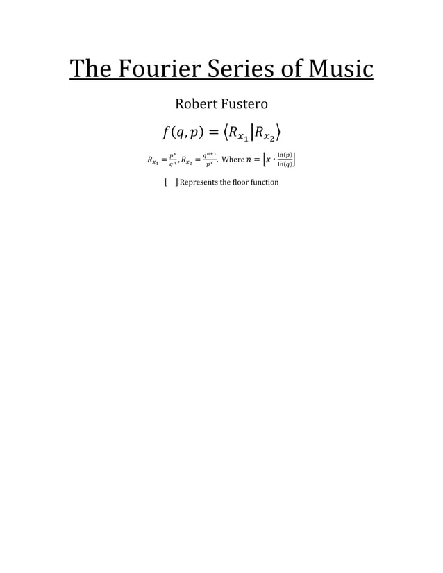 Fourier Series of Music by Robert Fustero | PDF