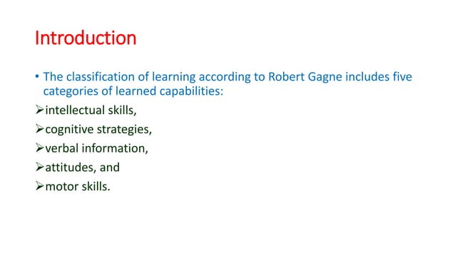 Robert Gagne’s Hierarchical Learning Theory | PPTX