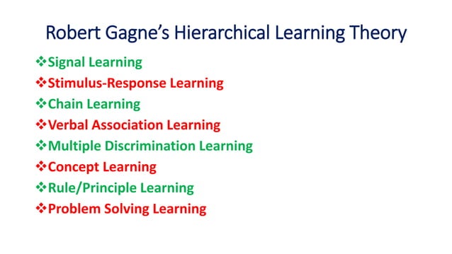 Robert Gagne’s Hierarchical Learning Theory | PPTX