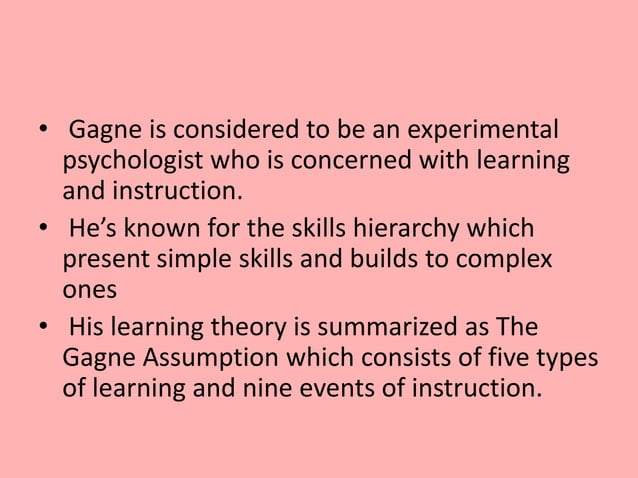 Robert Gagne: Learning and Instruction | PPT