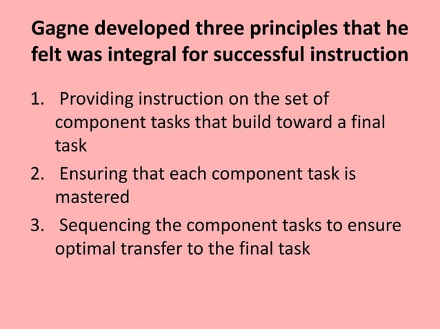 Robert Gagne: Learning and Instruction | PPT