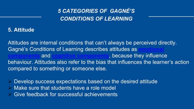 ROBERT GAGNE'S CONDITIONS OF LEARNING.pptx | Educational Assessment ...