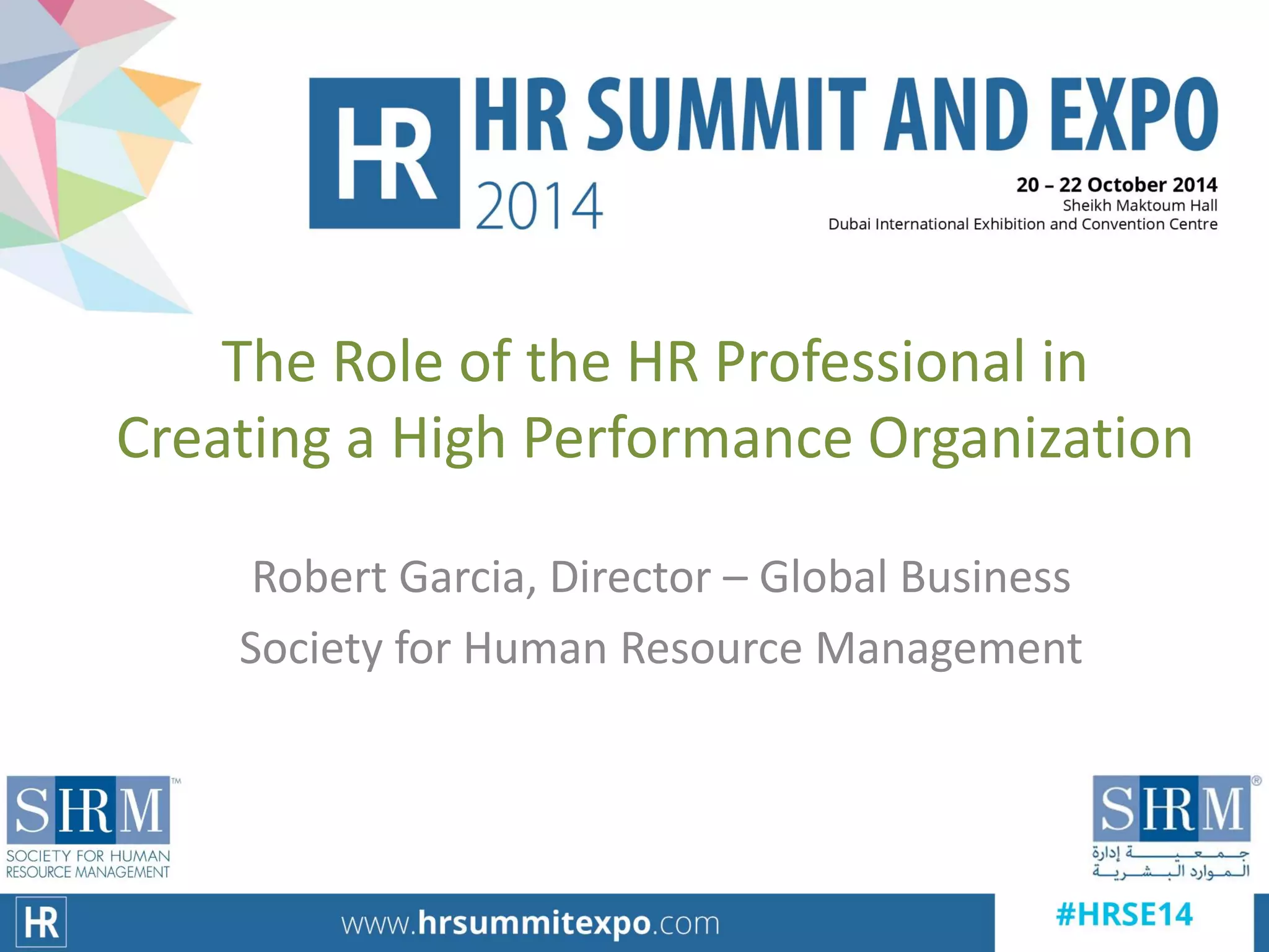 The Role of the HR Professional in Creating a High-Performance ...