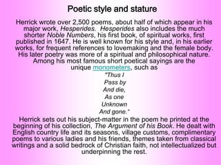 Robert herrick | PPT