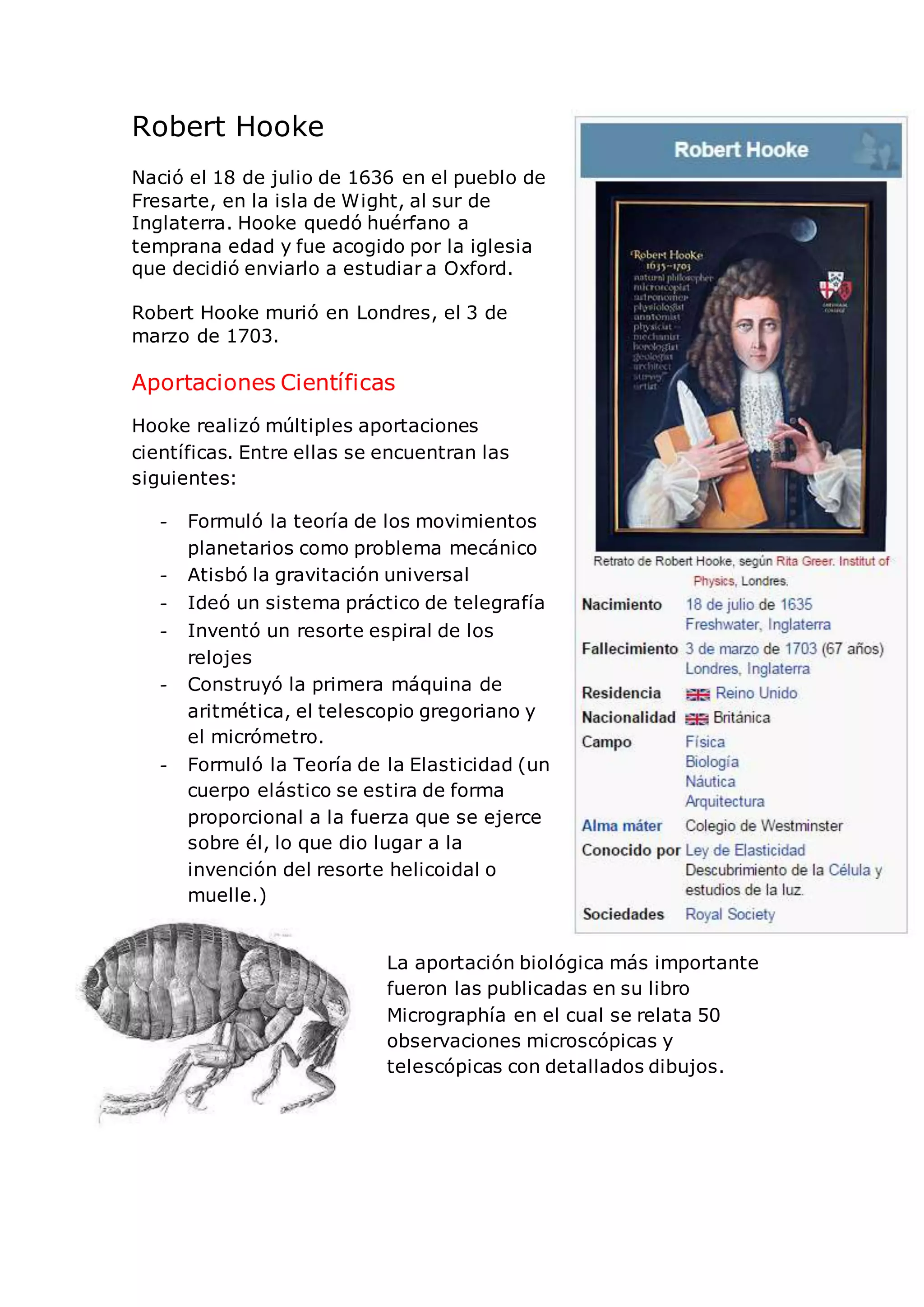 Robert Hooke | DOCX | Physics | Science