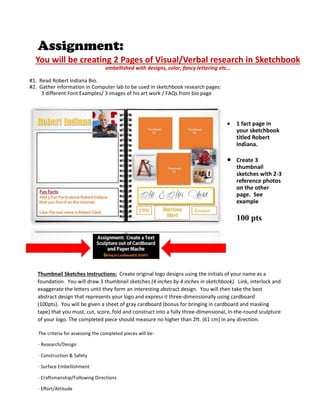 Robert indiana sculpture handout | PDF