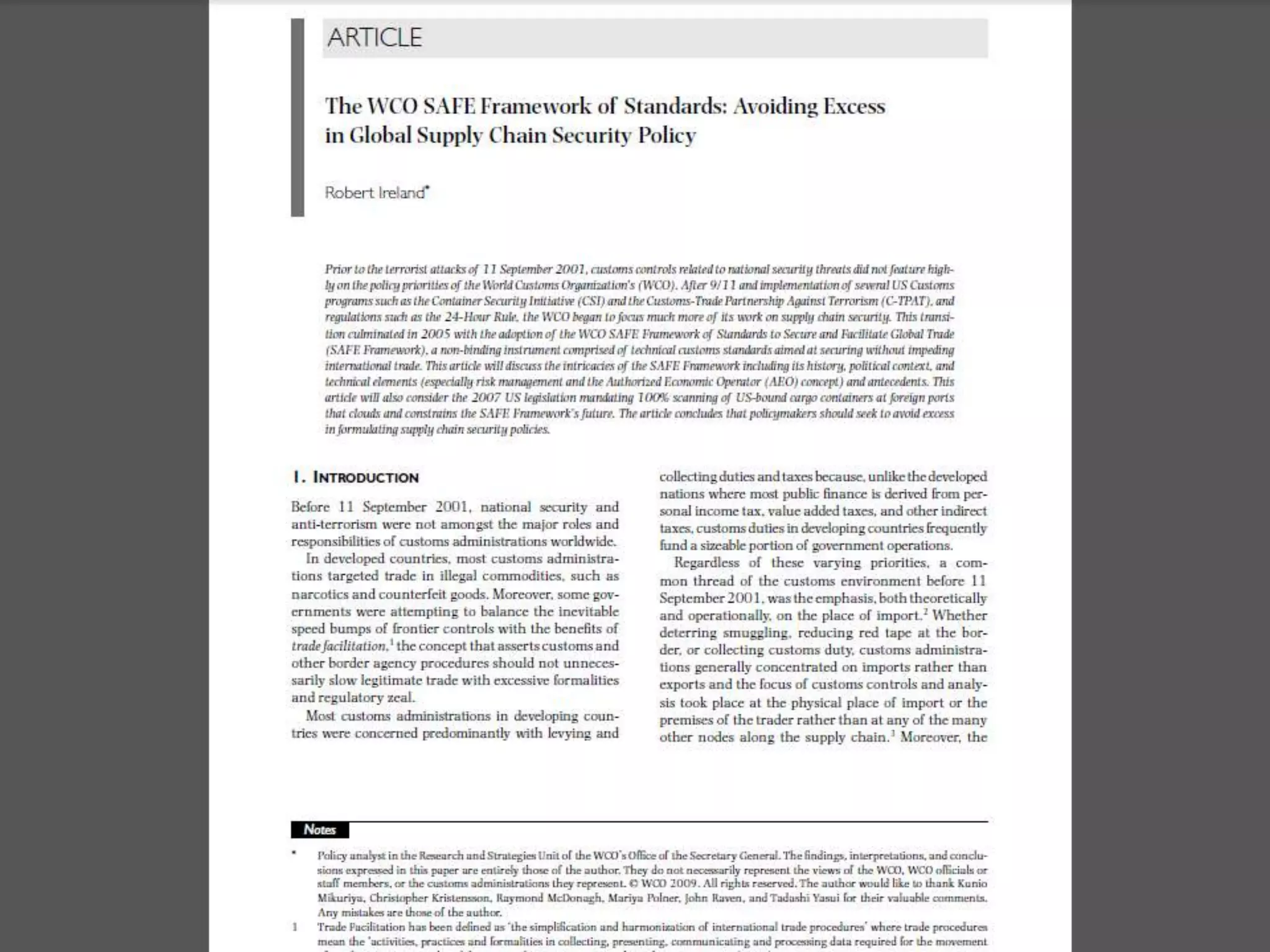 New Perspectives on the Customs Supply Chain Security Paradigm | PPT