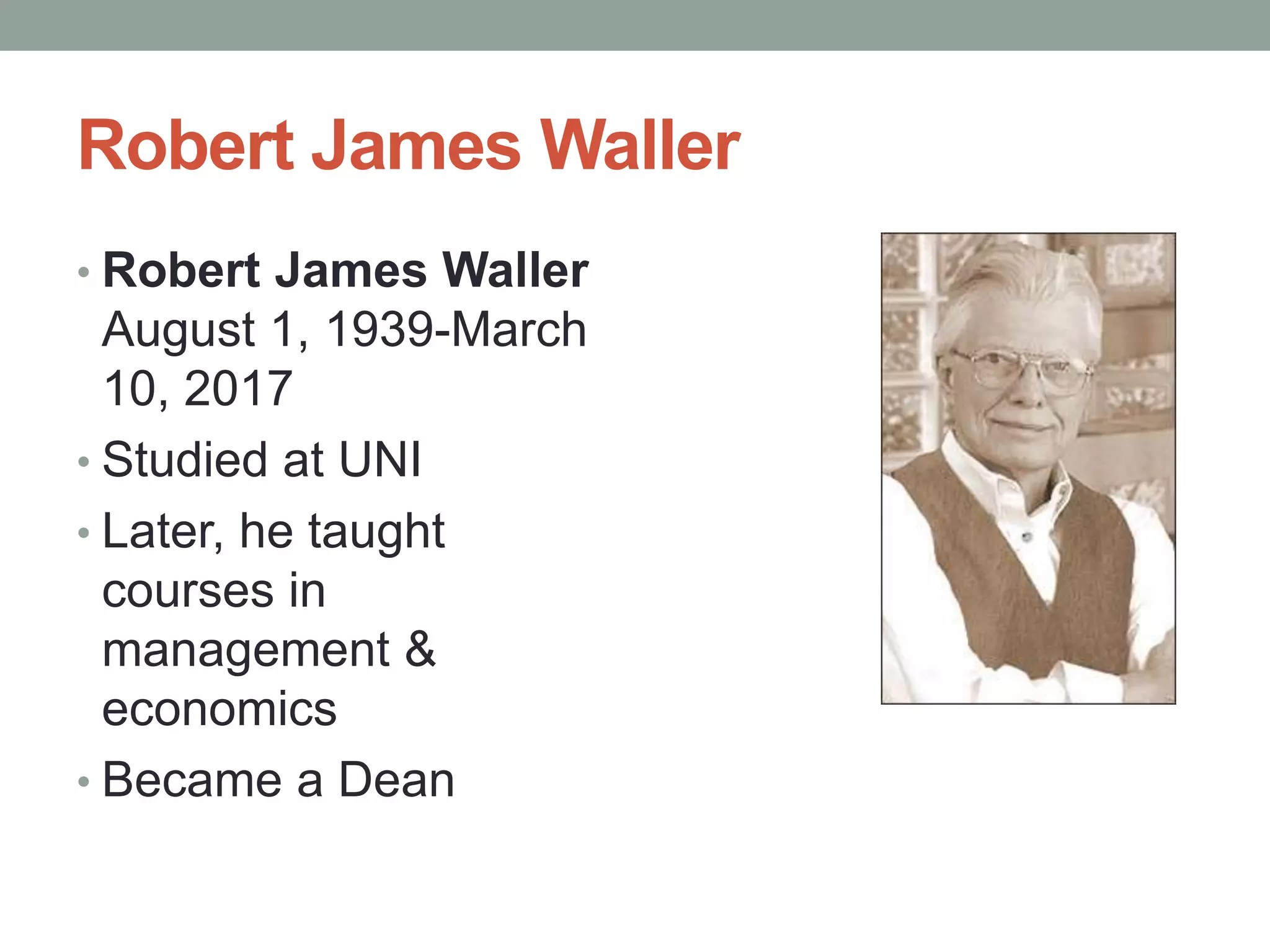 Robert James Waller intro ppt cherie dargan | PPTX