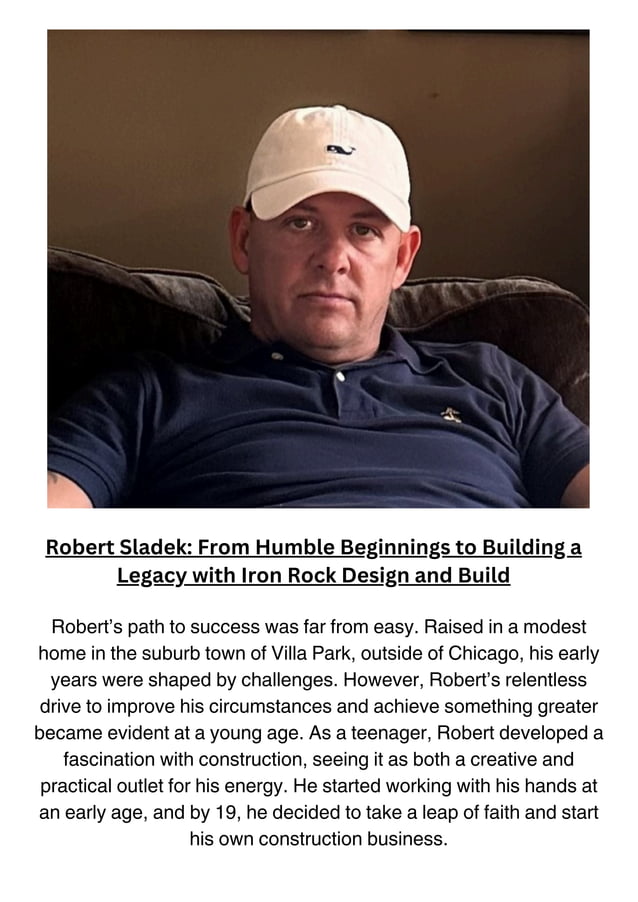 Robert Sladek:Iron Rock Design and Build | PDF