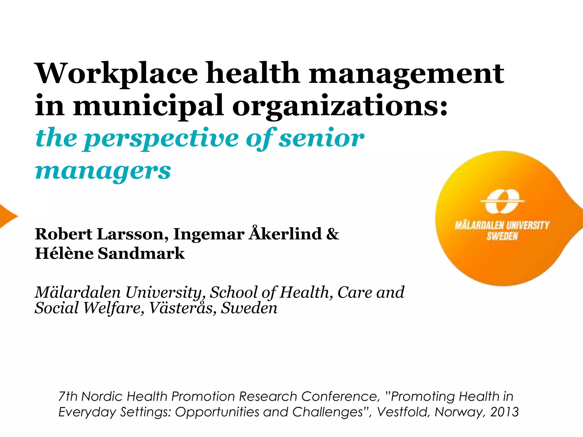 Robert Larsson NHPRC 2013 | PPT