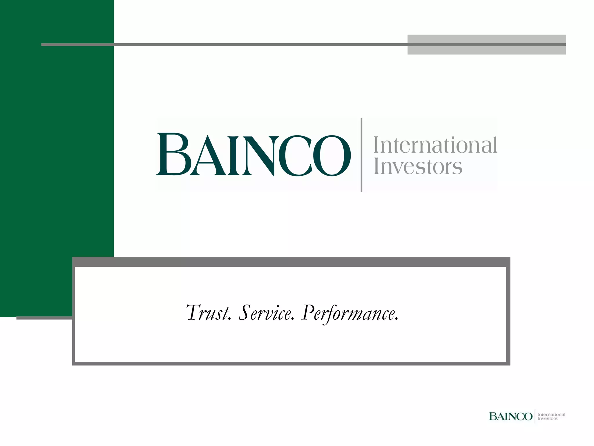 Bainco Overview and Wealth Strategies Presentation | PPT | Business Accounting & Finance | Business