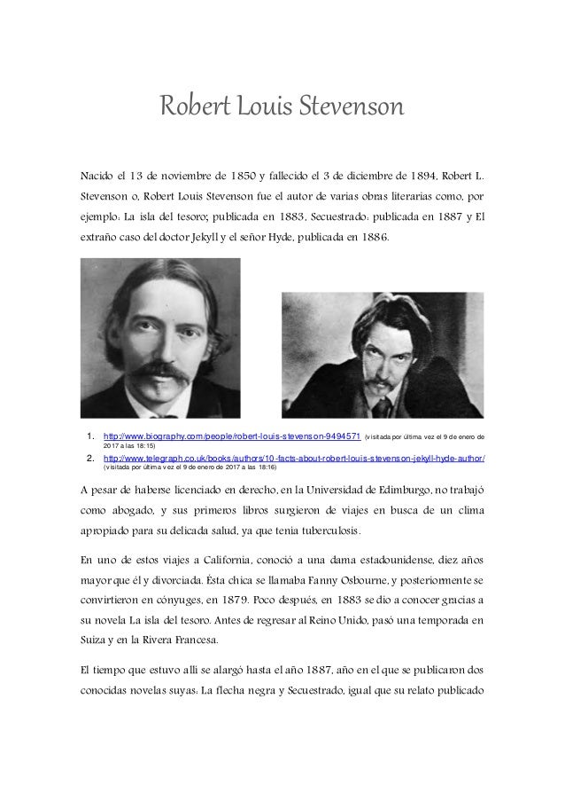 Biografía de Robert Louis Stevenson