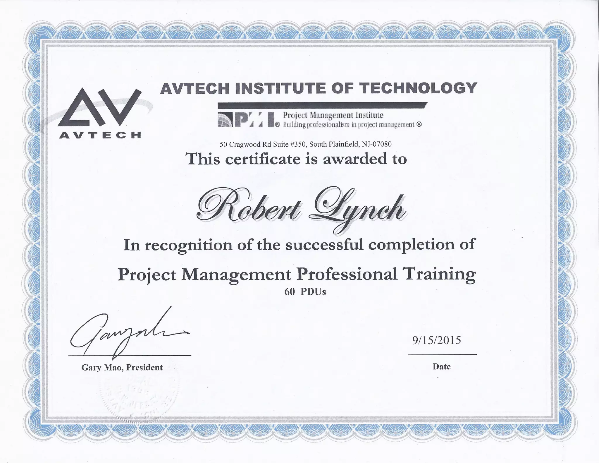 Robert Lynch PMI-PMP Training | PDF