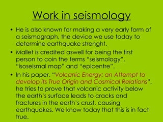 Robert mallet | PPT | Geology | Science