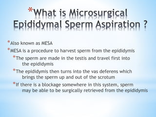 Robert Oates, M.D. - Microsurgical Epididymal Sperm Aspiration | PDF
