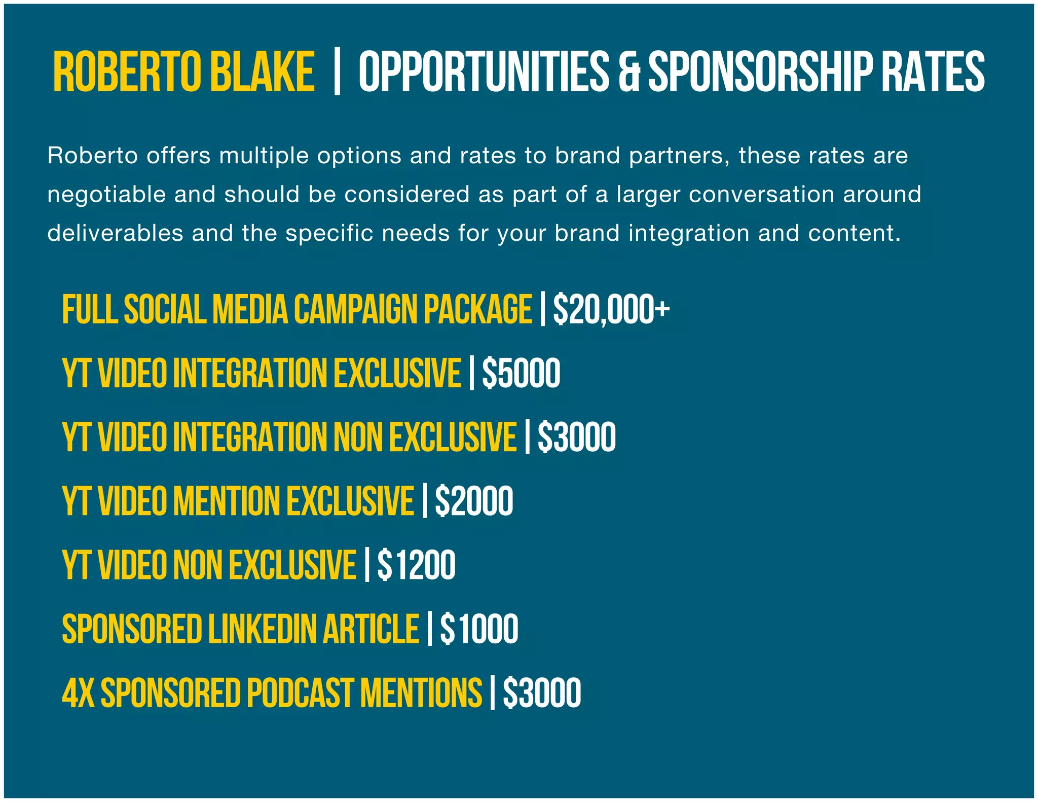 Roberto Blake Media Kit YouTube 2019 | PDF