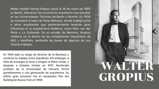 APORTES A LA ARQUITECTURA DE WALTER GROPIUS Y FRANK LLOYD WRIGHT | PPT