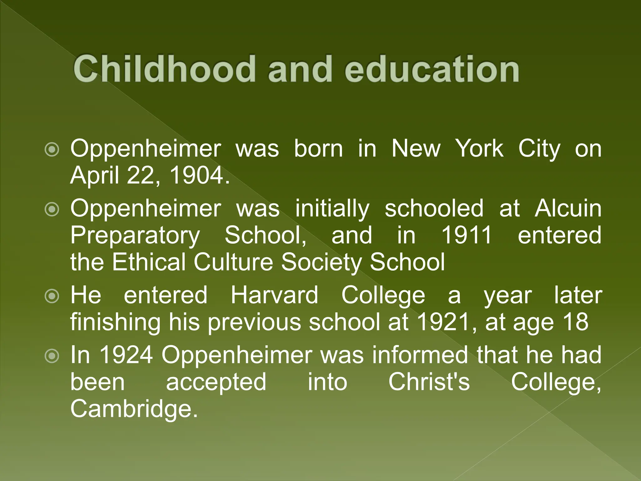 Robert Oppenheimer famous physicist - presentation | PPTX