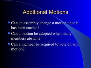 Robert Rules Of Order | PPT