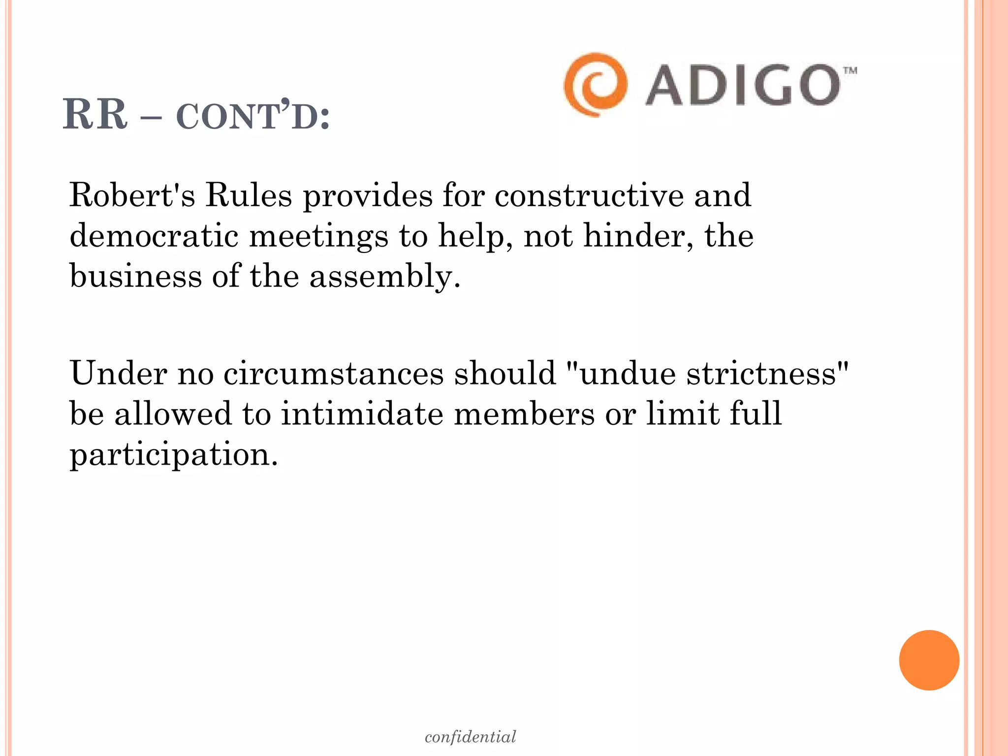 Using Robert's Rules of Order to Facilitate Better Meetings | PDF