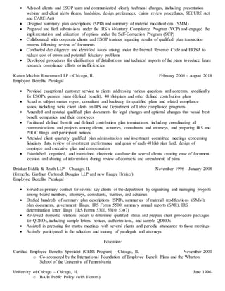 Carrie Roberts Resume - EB Paralegal and Pension Benefit Consultant | DOCX